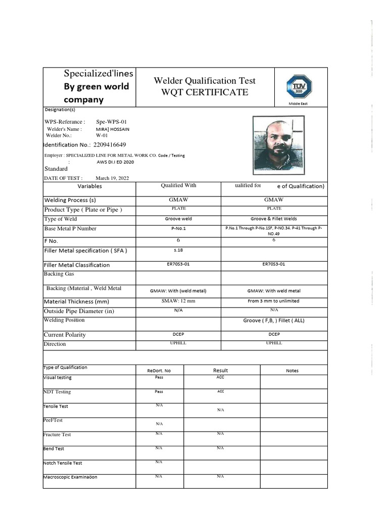 Welder Certificate Updated | PDF | Construction | Welding