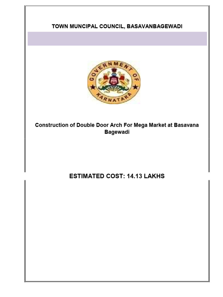 Mega Market Arch Basavana Bagewadi | PDF | Concrete | Construction ...
