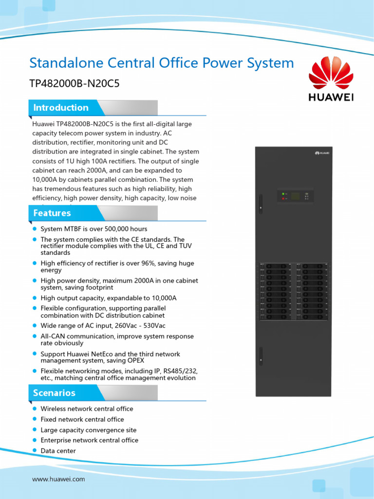 Standalone CO Power System TP482000B-N20C5 Datasheet | PDF | Rectifier ...