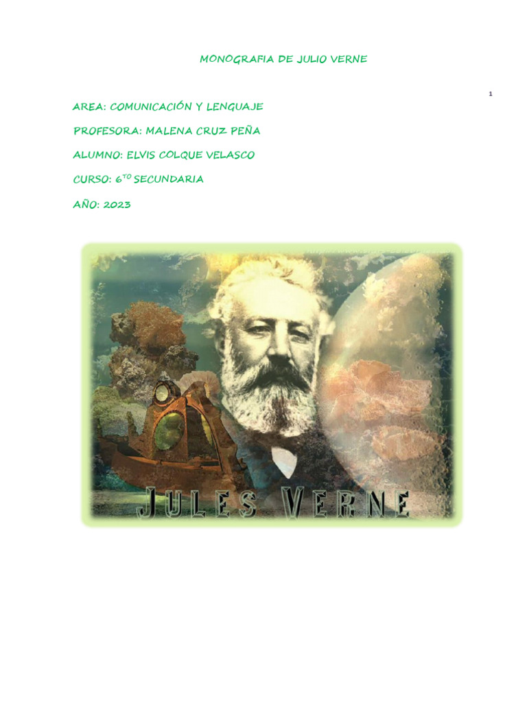 Julio Verne: Vida y Legado Literario | PDF | Julio Verne