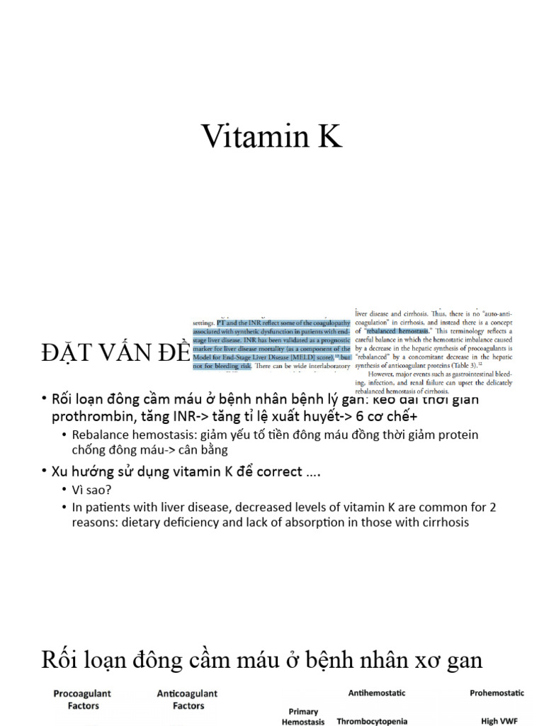 vitamin K ở bn xơ gan | PDF | Cirrhosis | Thrombosis