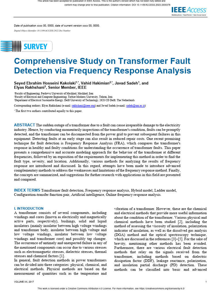 Comprehensive Study On Transformer Fault Detection | PDF | Transformer | Electrical Impedance