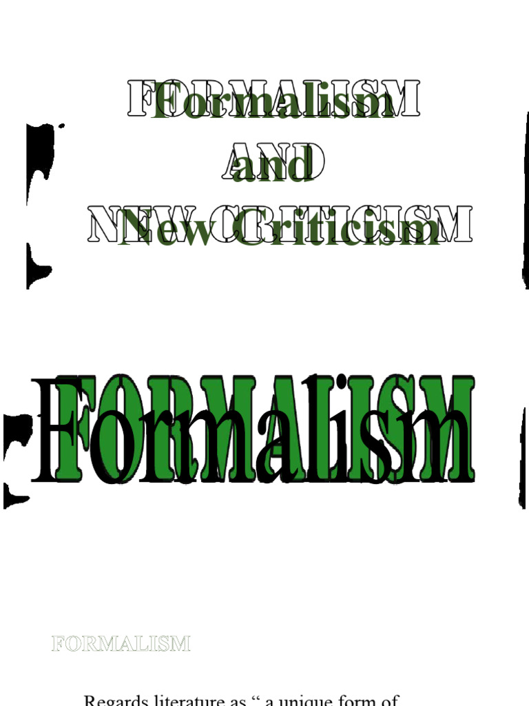 Formalism and New Criticism 1 | PDF | Writing
