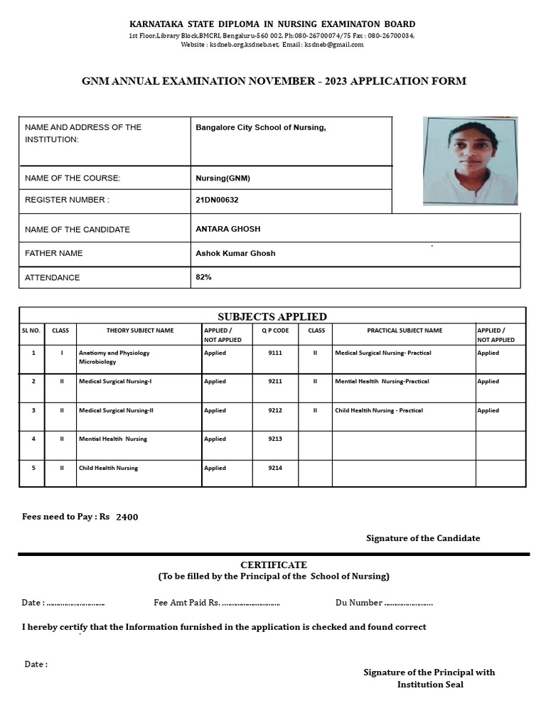 ExaminationForm PDF | PDF | Nursing | Health Care