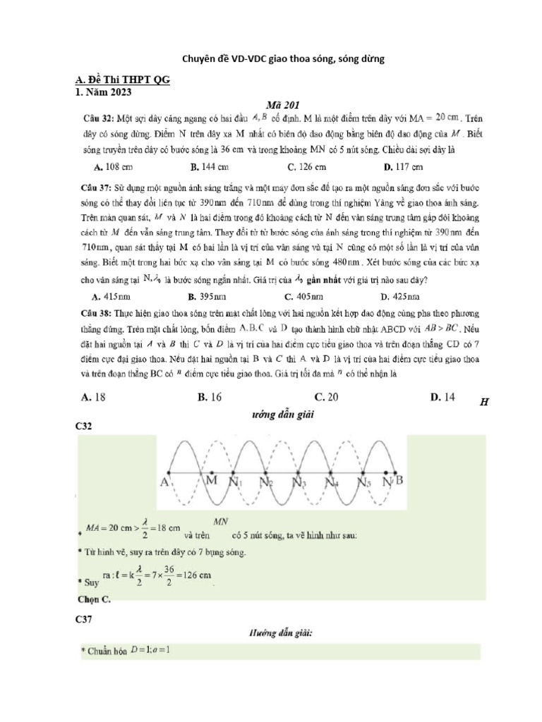 Chuyên Đề VD VDC Giao Thoa Sóng | PDF