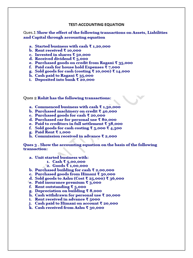 Accounting Equation Pdf