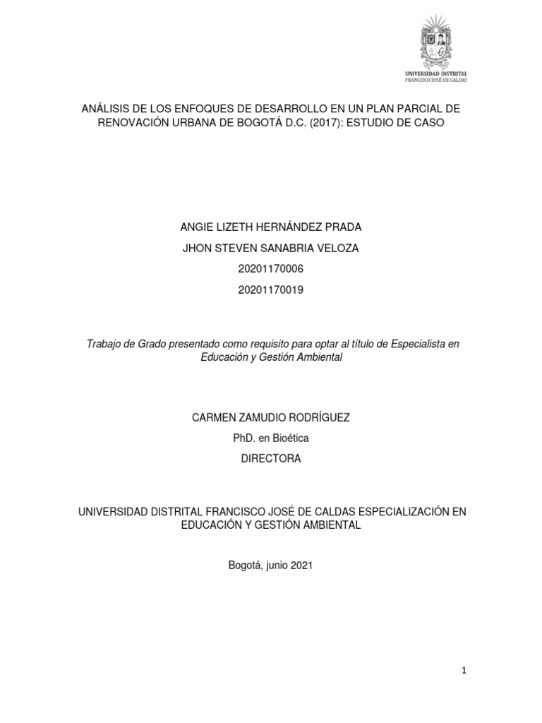 Enfoques de Desarrollo en PPRU Bogotá | PDF | Bogotá | Teoría