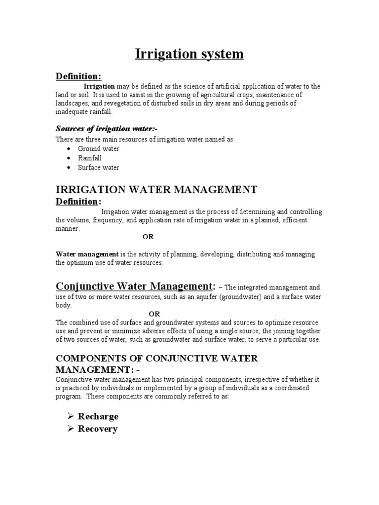 Irrigation System | PDF | Irrigation | Water Resources