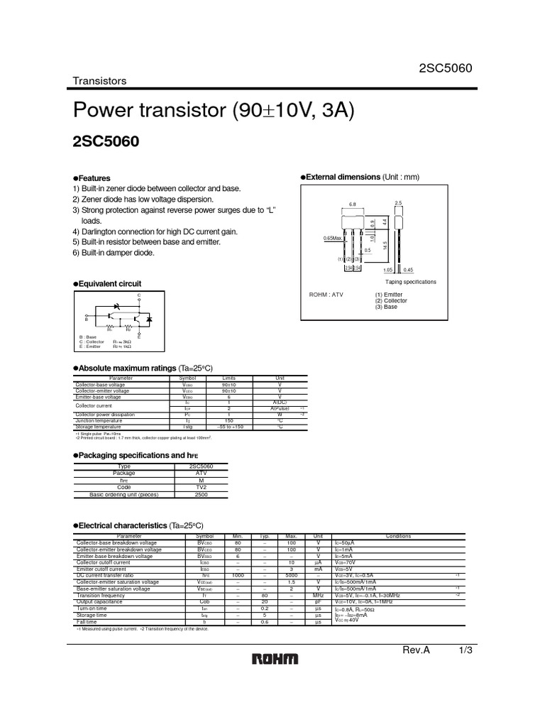 C5060 Rohm | PDF | Bipolar Junction Transistor | Computer Engineering