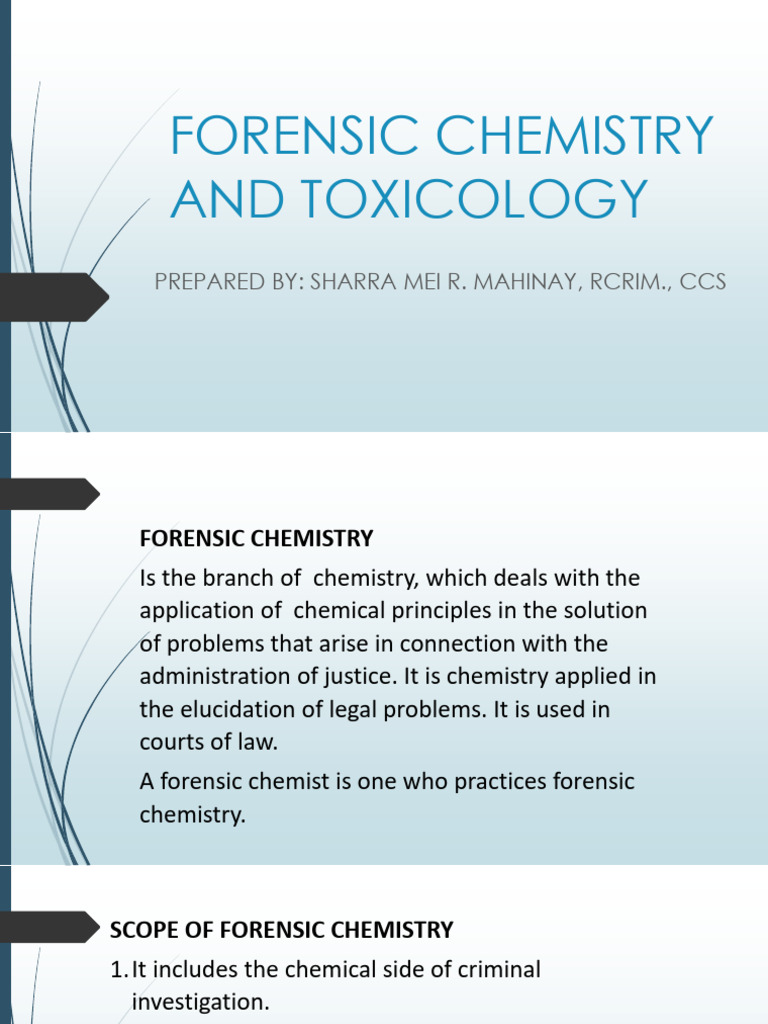 Forensic Chemistry and Toxicology Overview | PDF | Alcoholic Beverages ...