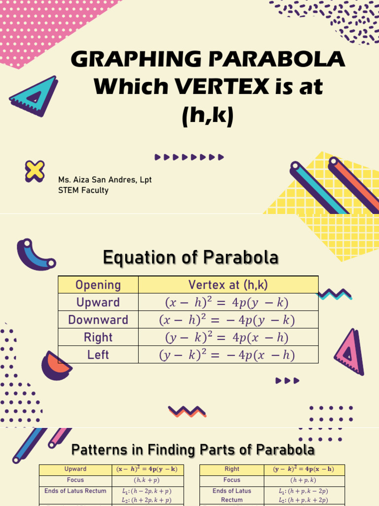 LESSON 3 PARABOLA Vertex at HK | PDF | Combinatorics | Discrete Mathematics