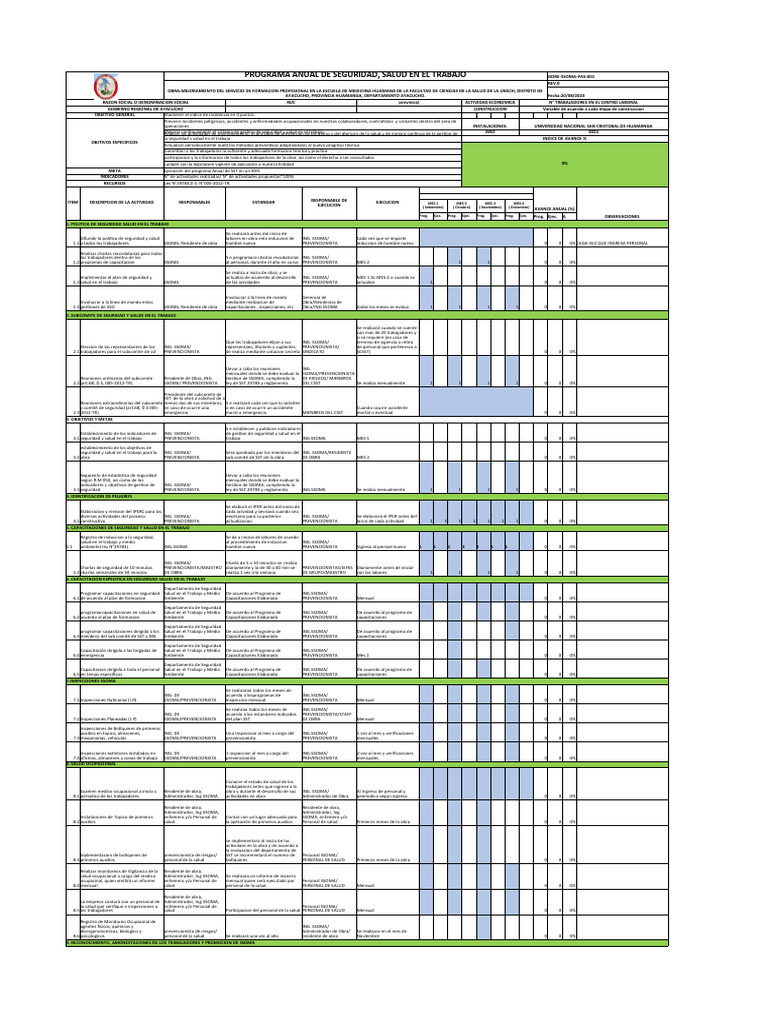 Programa Anual de SST | PDF