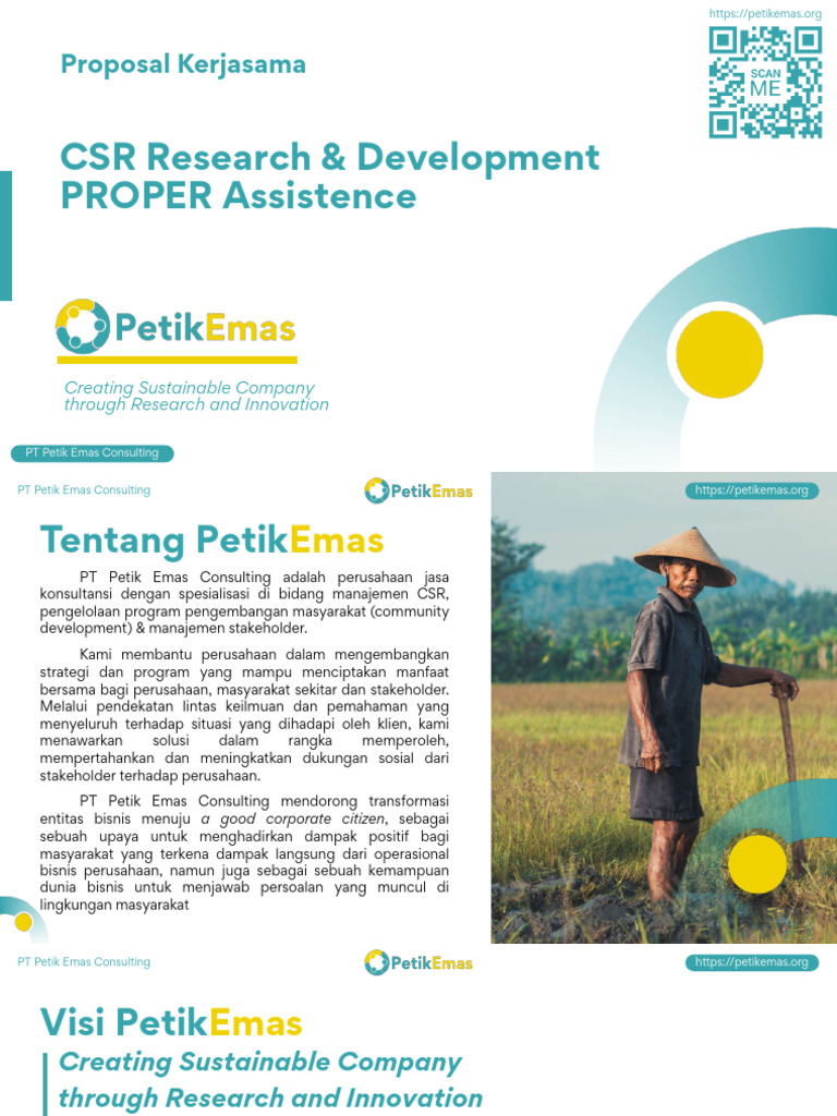 Proposal Kerjasama CSR Research and Development & PROPER Assistence - PT Petik Emas Consulting | PDF