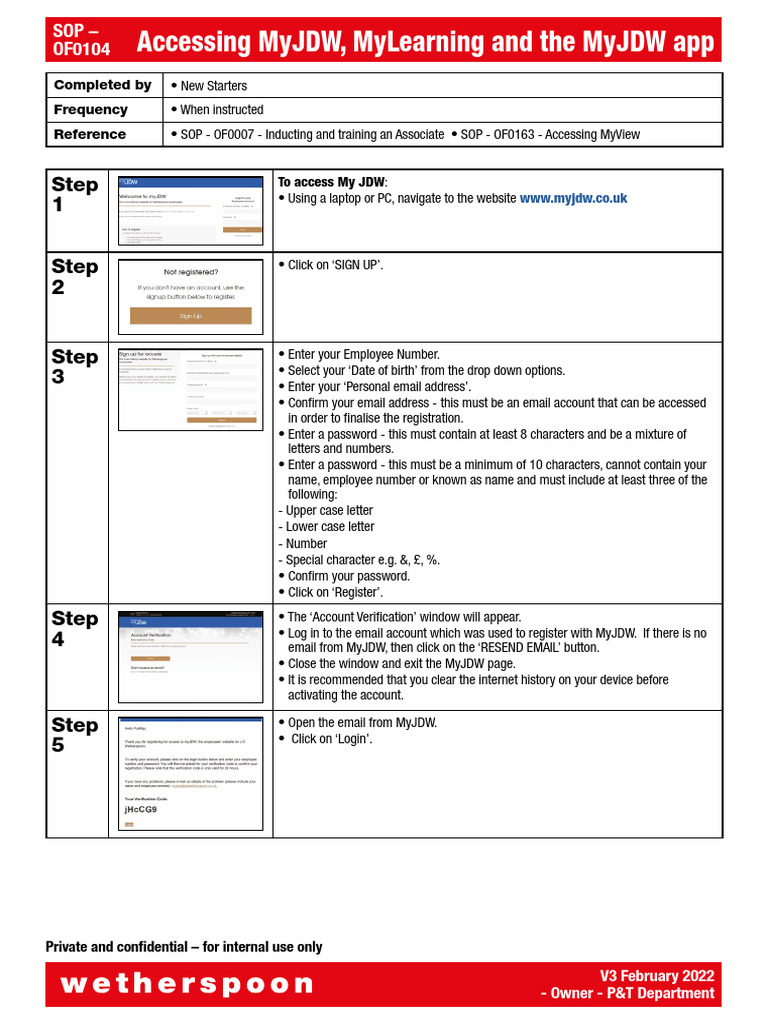 Accessing Myjdw, Mylearning and The Myjdw App: Step 1 Step 2 | PDF | Mobile App | Login