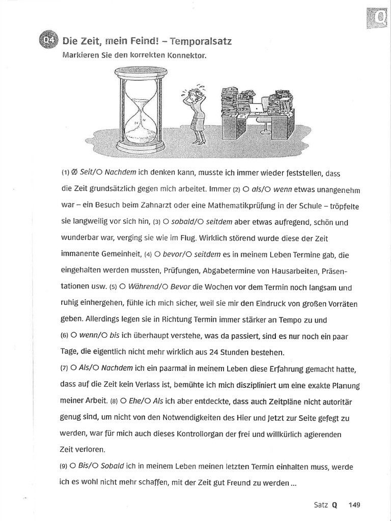 Temporalsatz. Die Zeit | PDF
