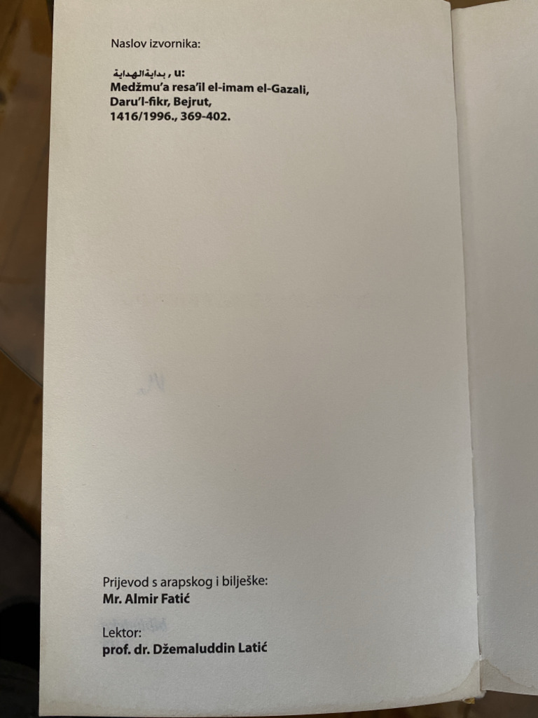 Početak Upute Na Pravi Put - Gazali | PDF