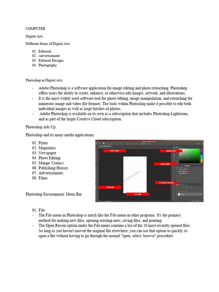 1st Quarter, Computer Reviewer | PDF | Adobe Photoshop | Image Editing