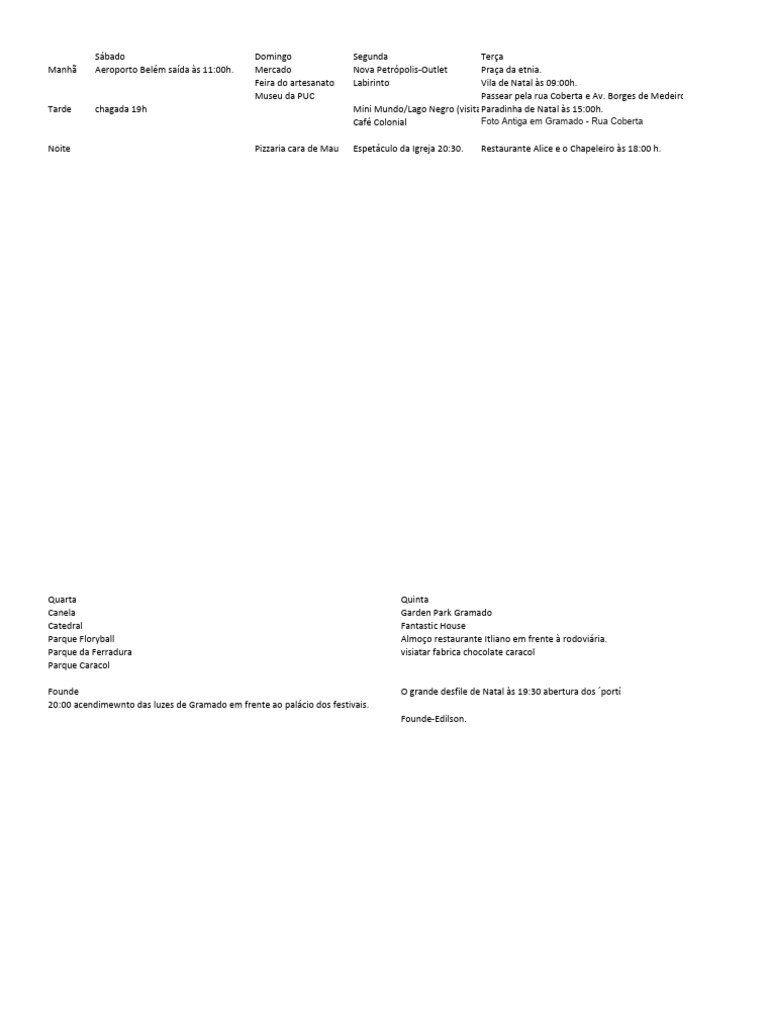 Gramado Roteiro | PDF