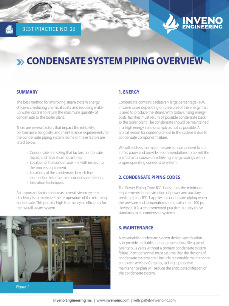 Best Practice No. 26 Condensate System Piping Overview | PDF | Pipe (Fluid Conveyance) | Steam