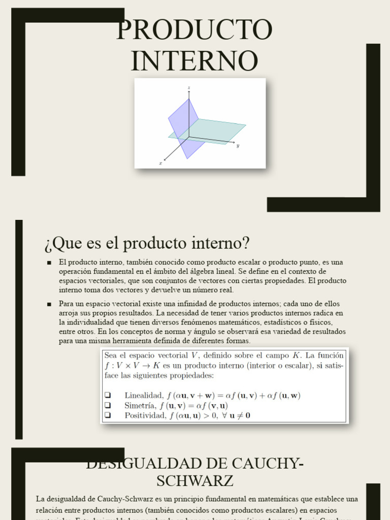 Producto Interno | PDF | Espacio vectorial | Ortogonalidad