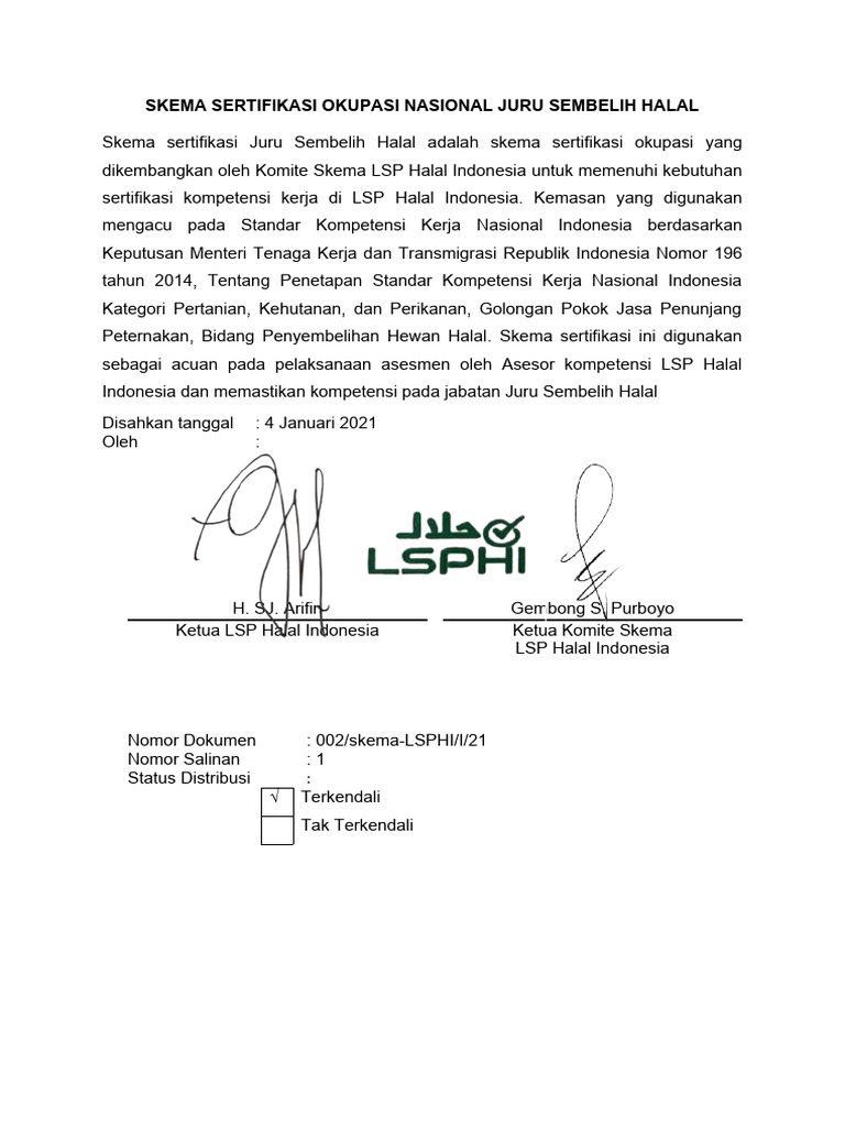 Skema Sertifikasi Juru Sembelih Halal | PDF