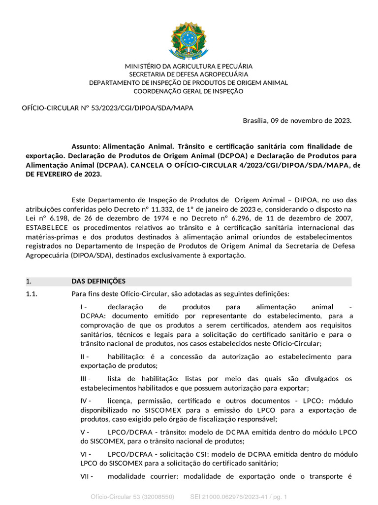 Oficio Circular 53-2023 | PDF | Tráfego | Brasil