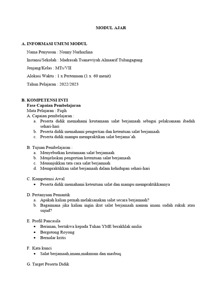 Modul Ajar | PDF | Karier & Perkembangan