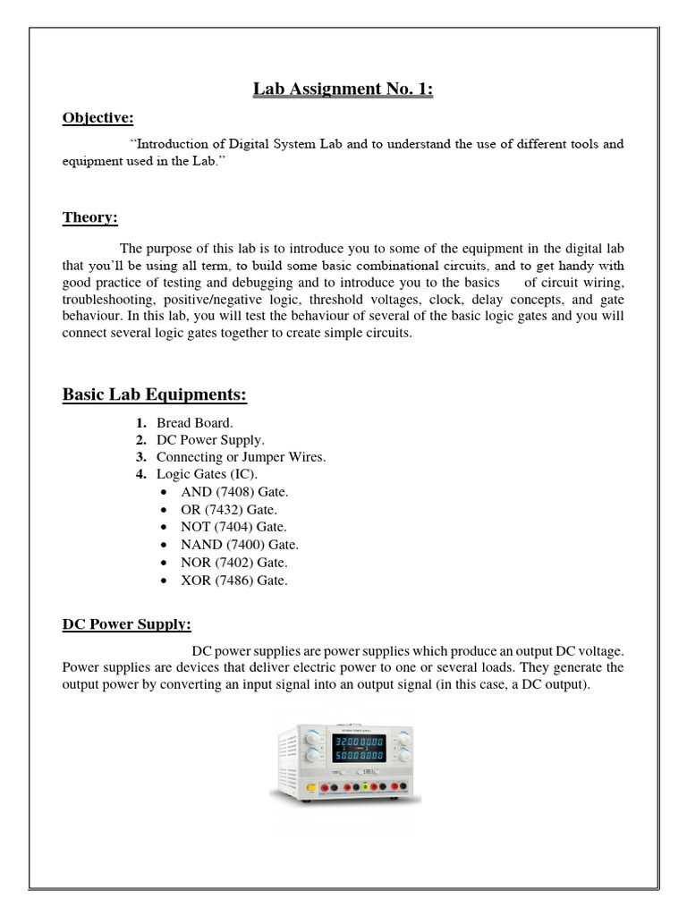 Digital System Lab Assignment | PDF | Logic Gate | Electronic Circuits