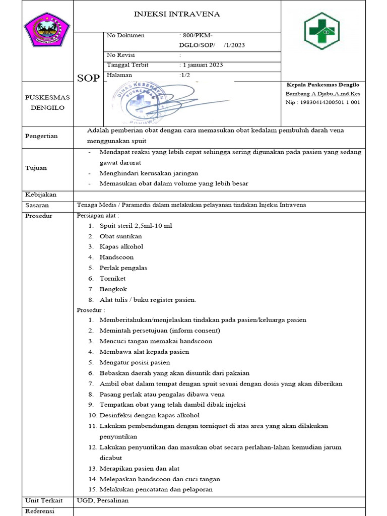 SOP Intravena | PDF