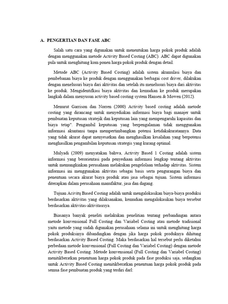 Activity Based Costing untuk Manajer | PDF
