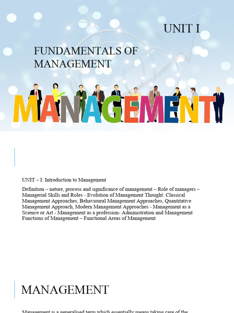 Fom Unit 1 Pdf Science Profession