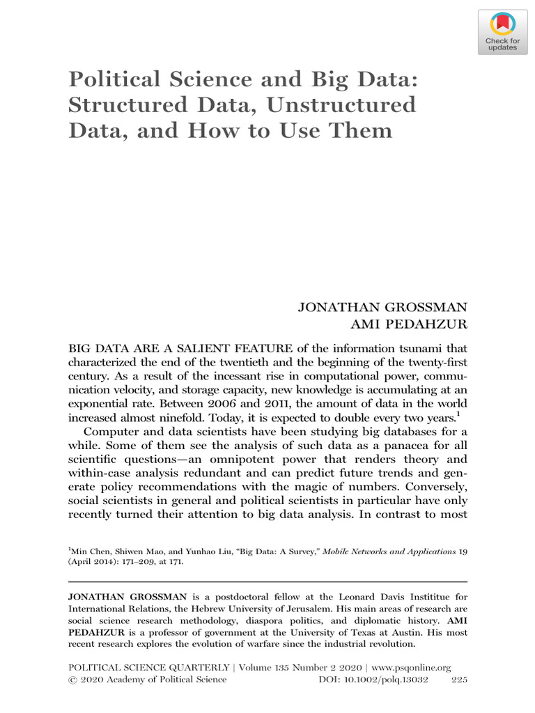 Political Science and Big Data Structure | PDF | Big Data | Data