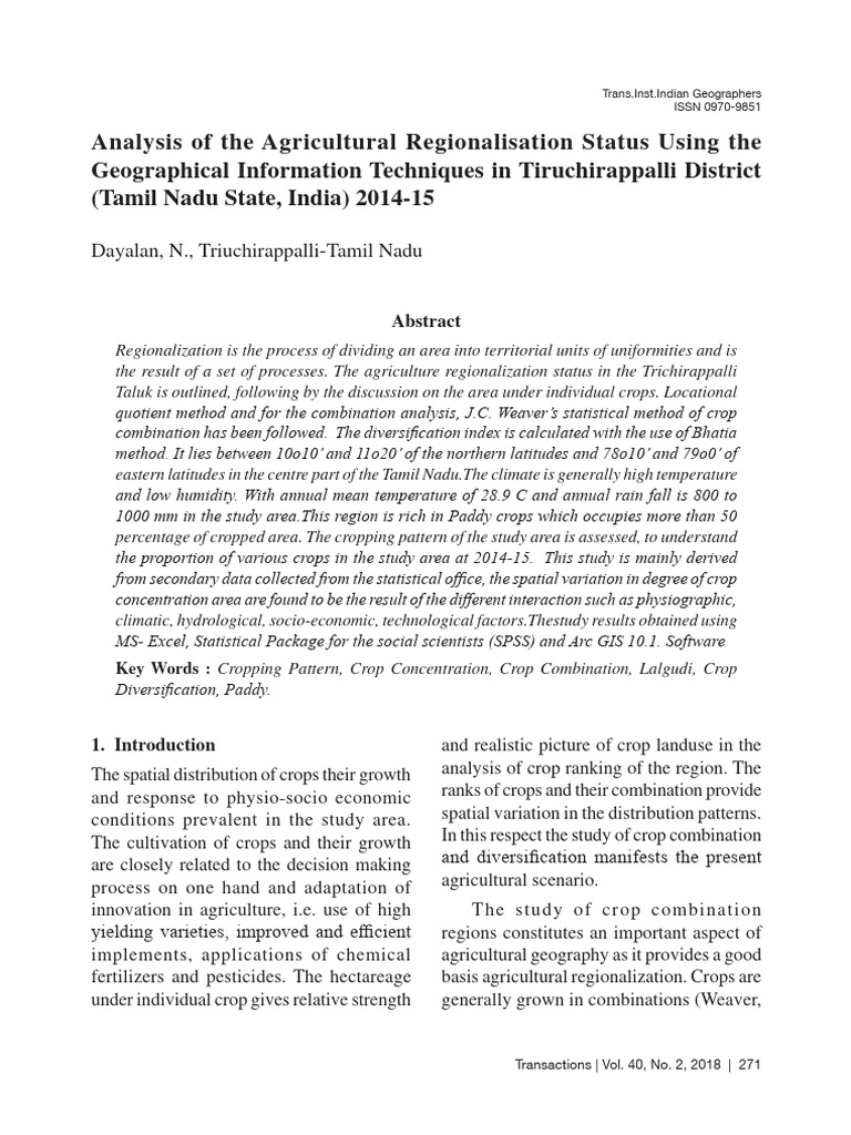 10 Analysis of The Agricultural Regionalisation Status Using The Geographical Information ...