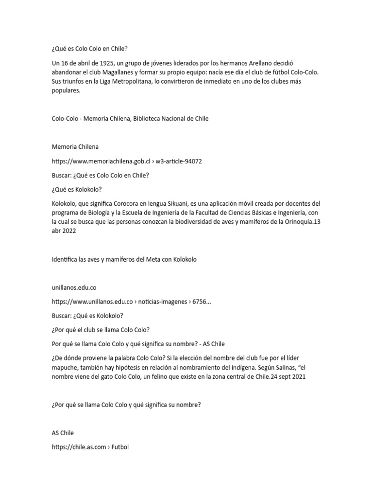Historia y significado de Colo Colo | PDF