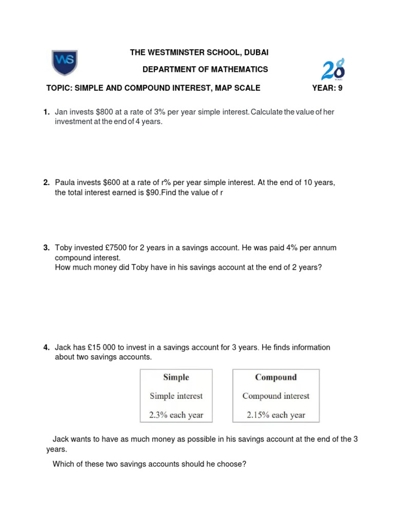 Yr 9 - Reinforcement 1 | Download Free PDF | Interest | Compound Interest