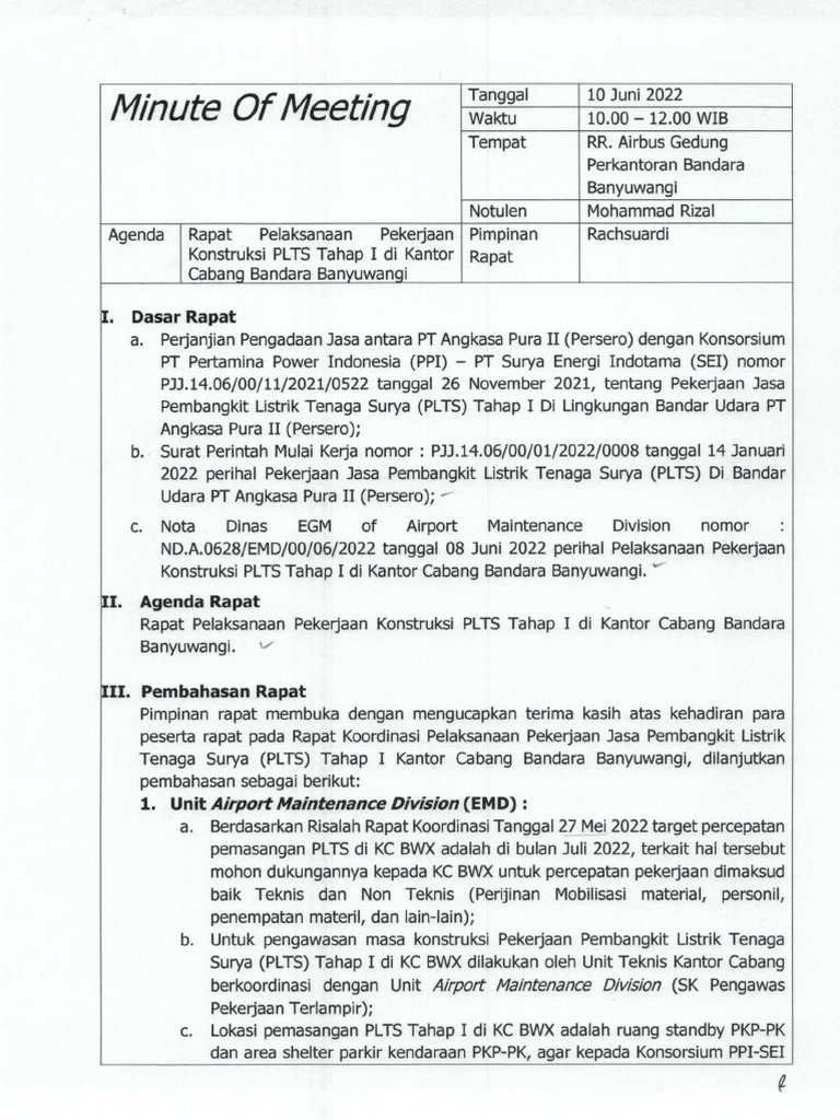 Contoh Risalah Rapat | PDF | Komputer | Teknologi & Rekayasa