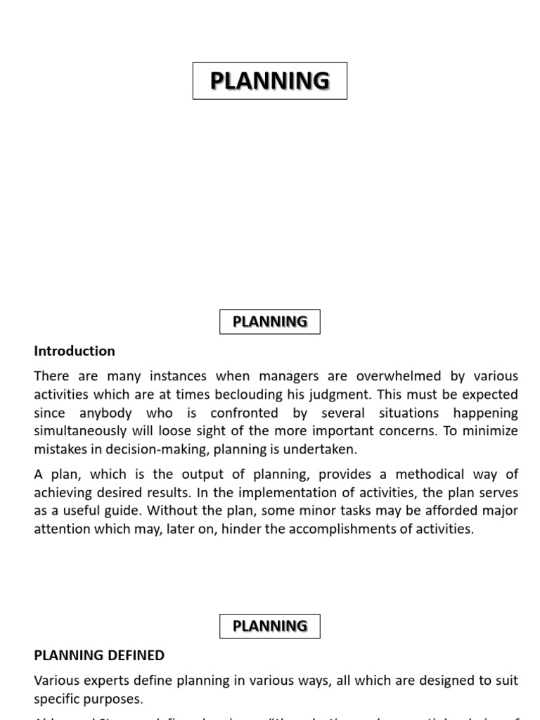 Lesson 3 Planning | PDF | Strategic Planning | Goal