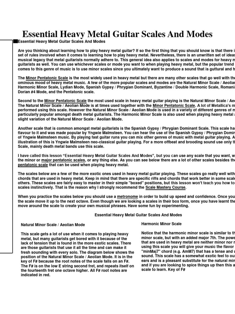 Toaz - Info Essential Heavy Metal Guitar Scales and Modes PR | PDF ...
