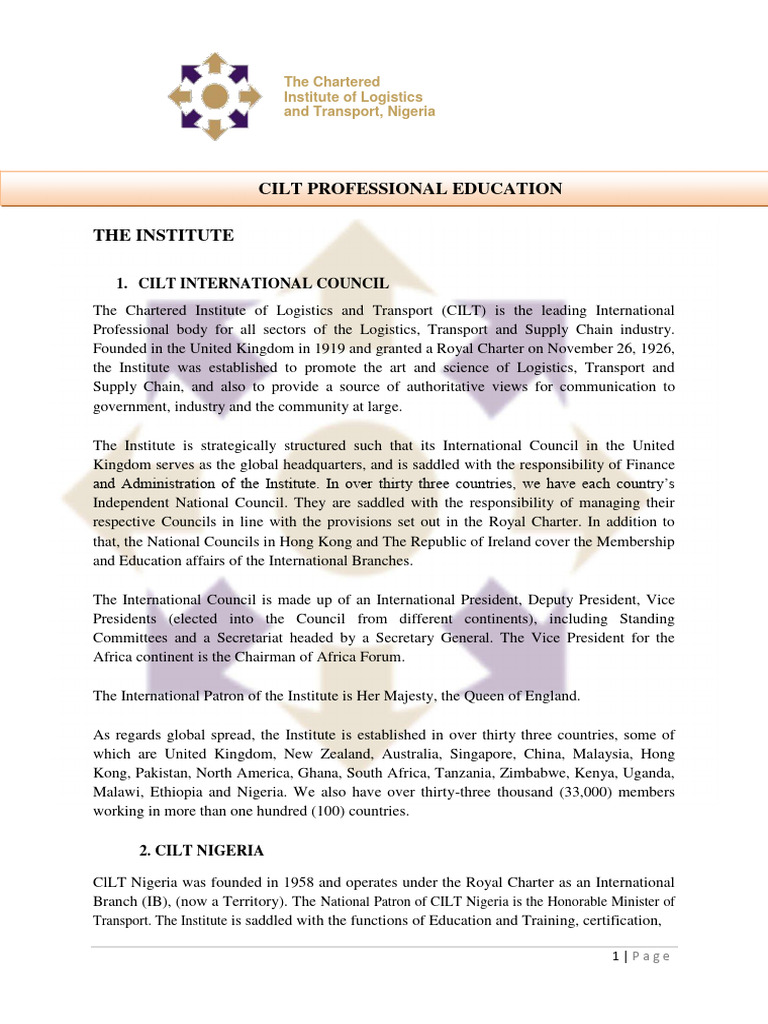 CILT Professional Education - Training Center | PDF | Logistics | Diploma