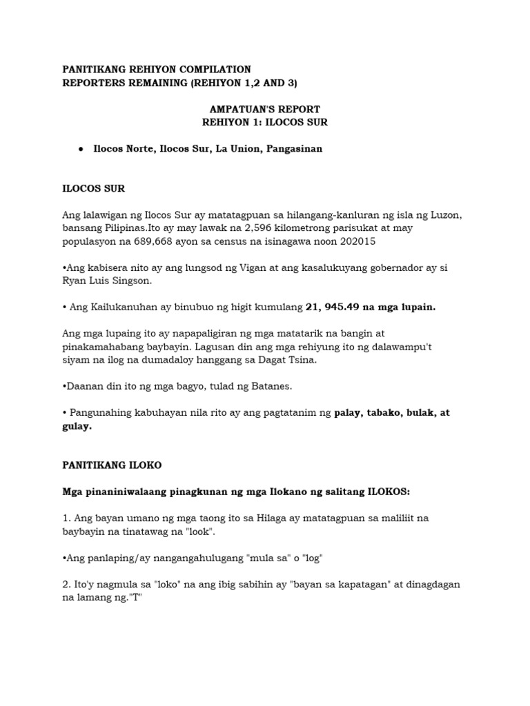 Panitikang Rehiyon | PDF