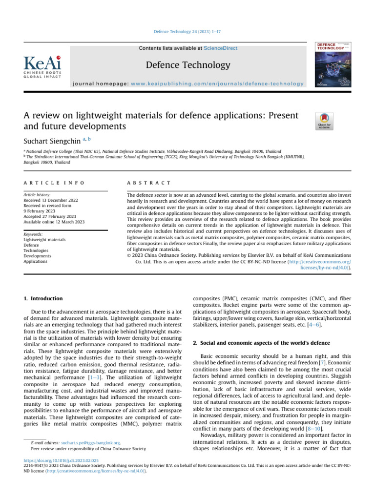 Lightweight Materials in Defense | PDF | Composite Material | Metals