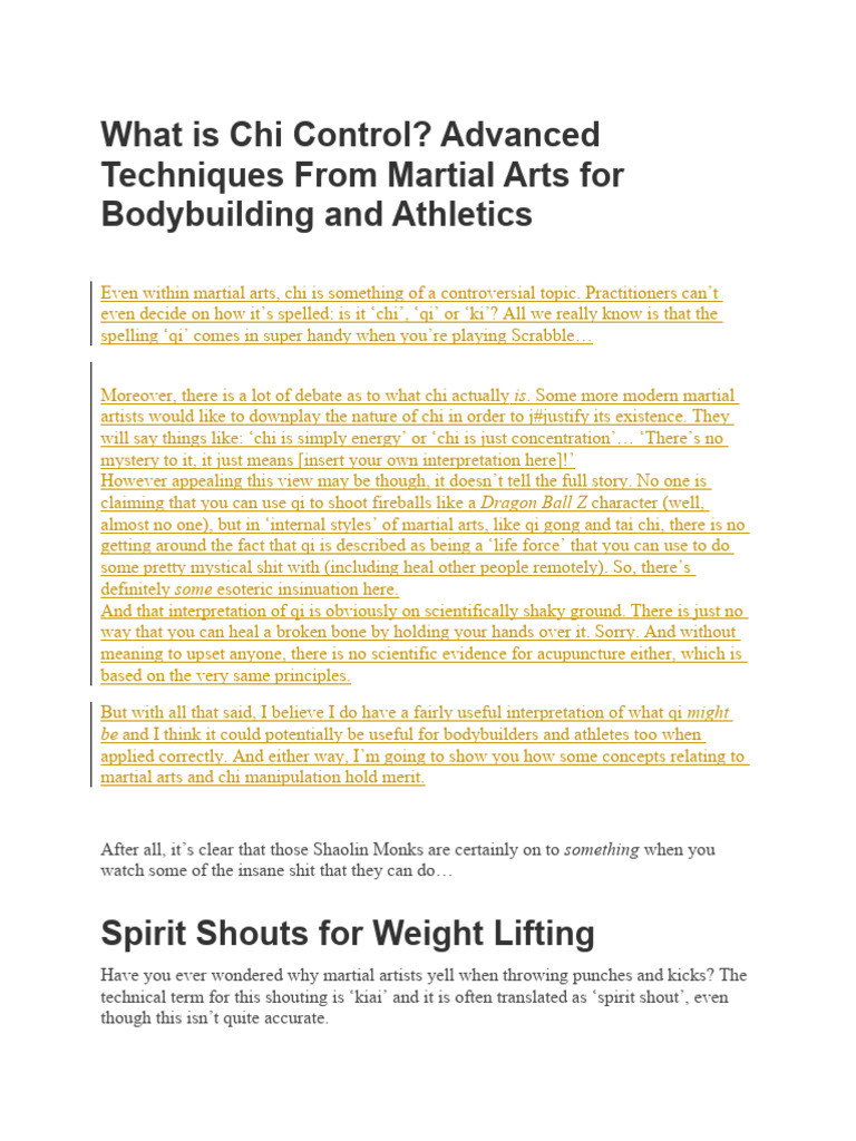 What Is Chi Control | Download Free PDF | Qi