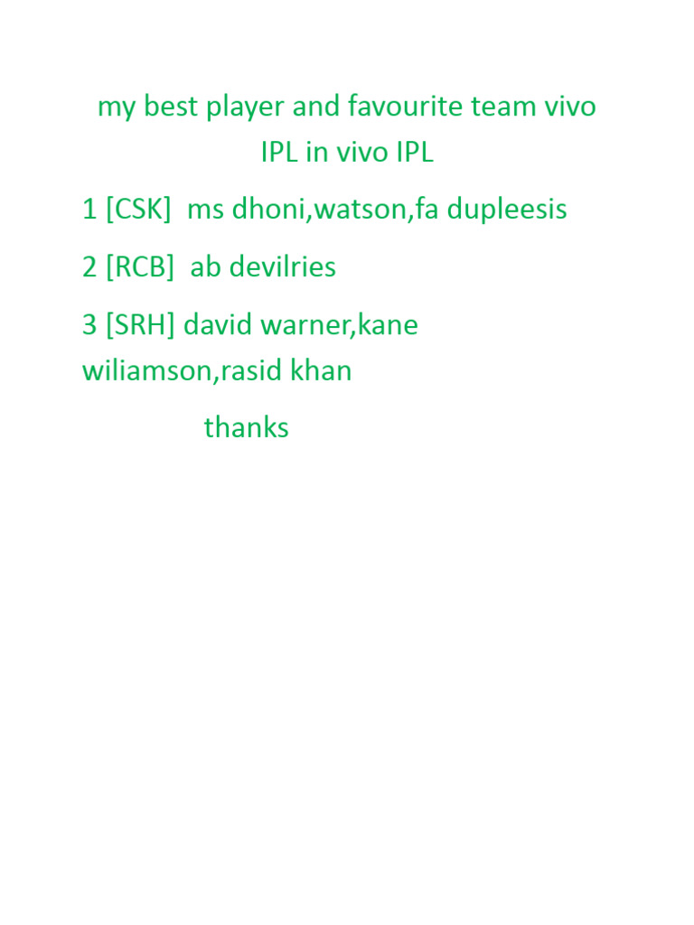 Best Player and Best Team of IPL | PDF