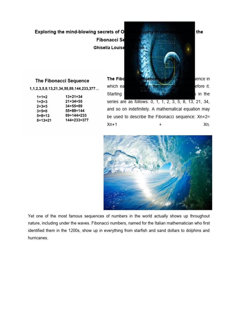 Fibonacci Sequence in Ocean Life | PDF | Sequence | Mathematics