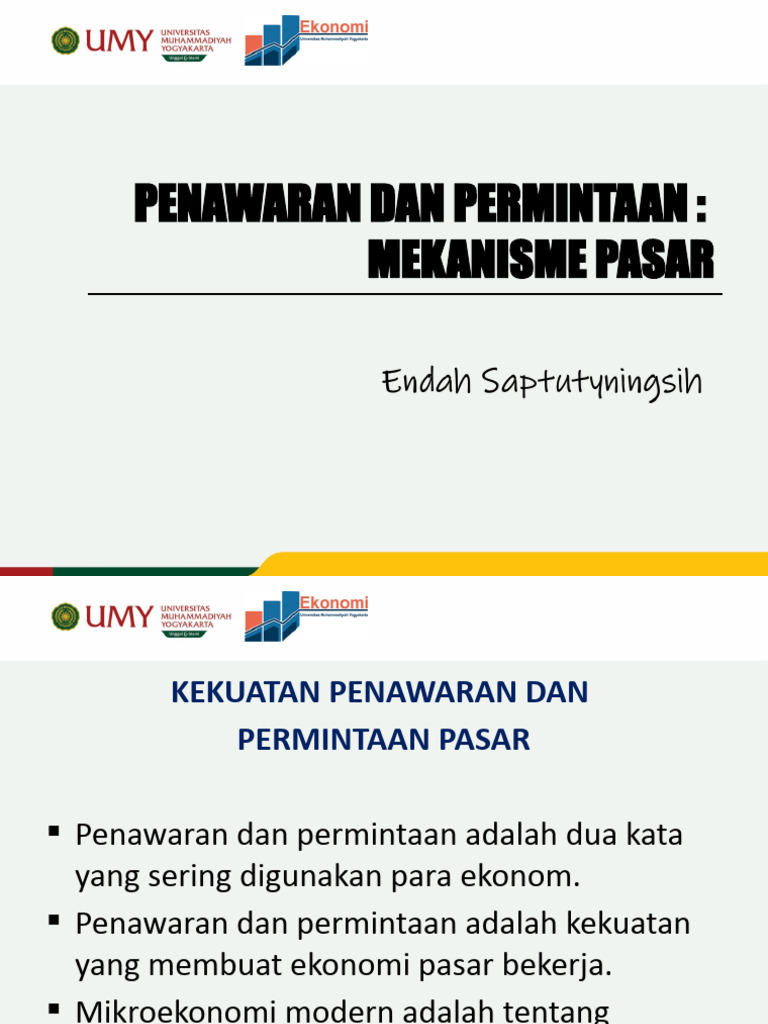 Penawaran Dan Permintaan - ES1 | PDF | Pengelolaan Keuangan & Uang