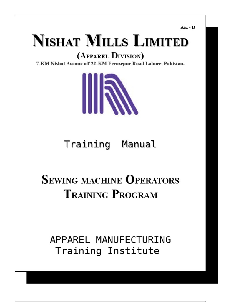 Sewing Machine Operator Training Manual | PDF | Seam (Sewing) | Yarn