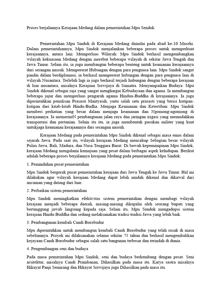 Kejayaan Medang di Era Mpu Sindok | PDF