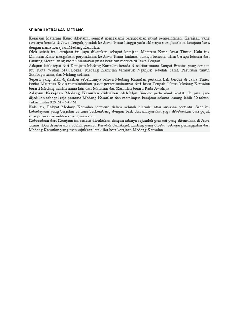 Sejarah Kerajaan Medang | PDF