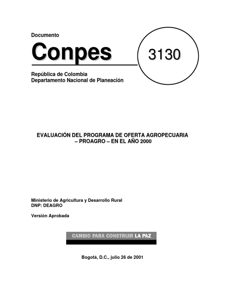Conpes 3130 | PDF | Agricultura | Colombia
