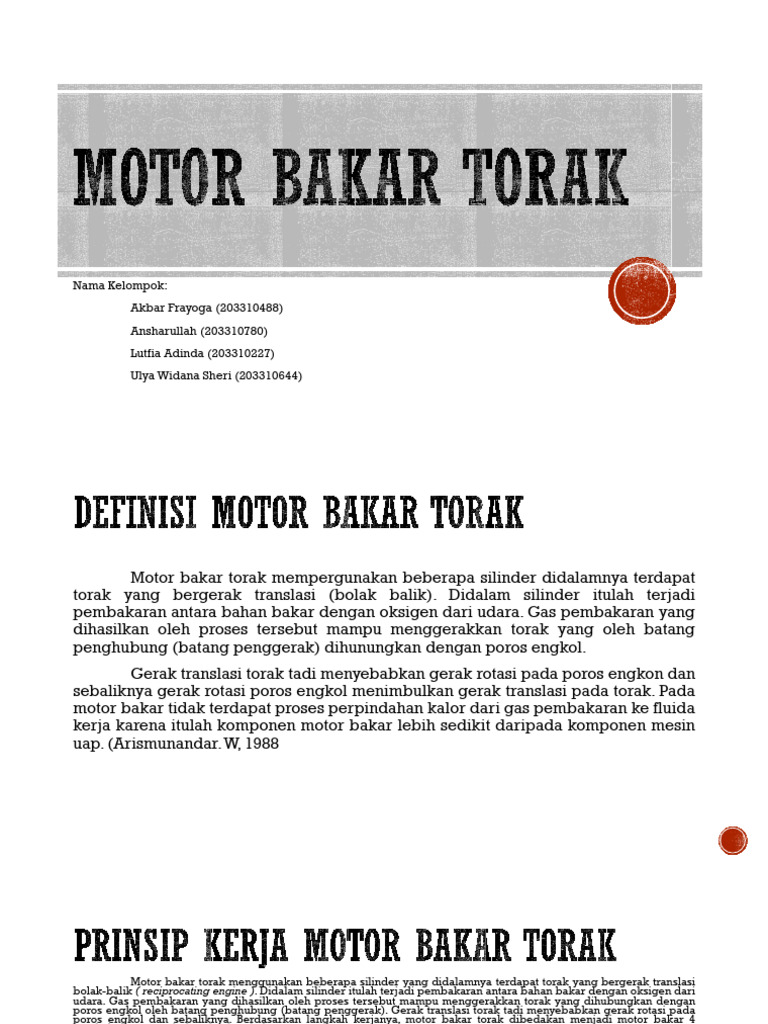 Motor Bakar Torak | PDF
